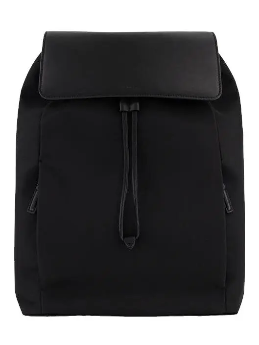 Vince Drayton Leather & Nylon Flap Backpack - Black