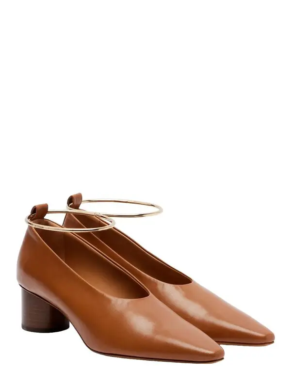 JIL SANDER Ring Leather Pumps - Brown