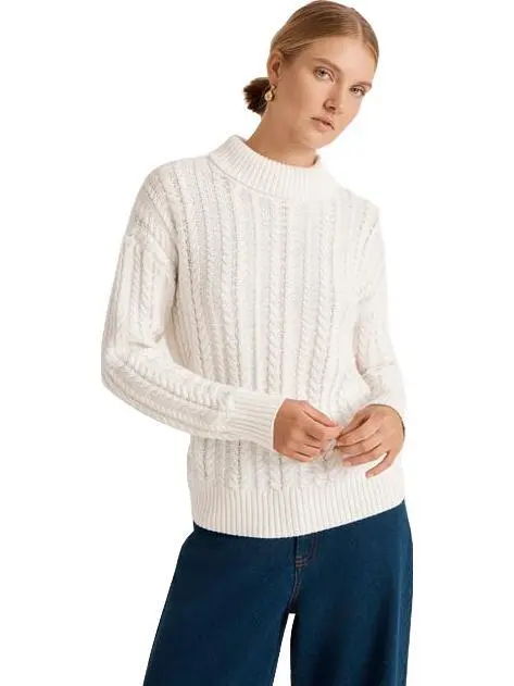 FINERY LONDON Viviana Turtleneck Knitted Sweater - Ivory