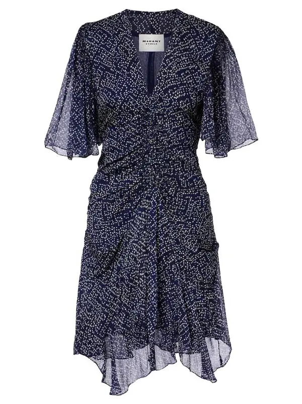 MARANT ETOILE Vivienne Printed Muslin Minidress - Blue