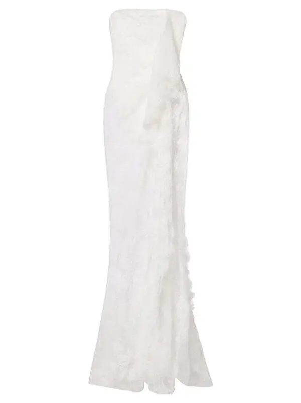 Christopher Esber Floating Draped Lace Gown - White