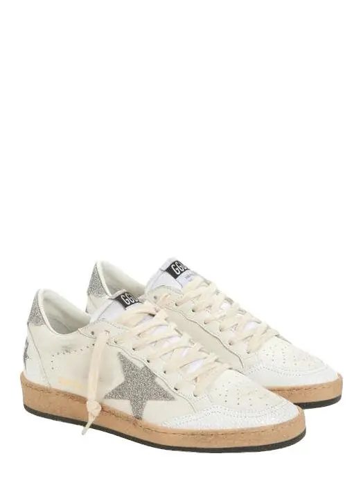 Golden Goose Ball Star Low Top Sneakers - White/silver