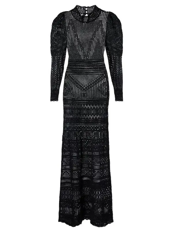 Isabel Marant Dione Open-knit Maxi Dress - Black