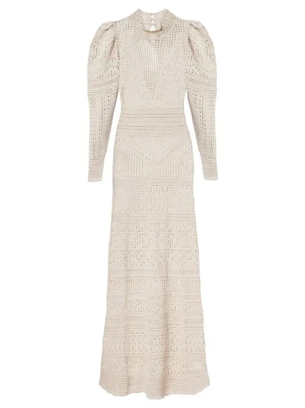 Isabel Marant Dione Open-knit Maxi Dress - Beige
