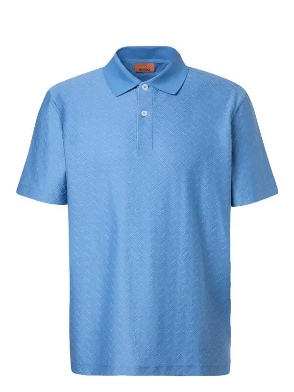 Missoni Zigzag Cotton Polo Shirt - Blue