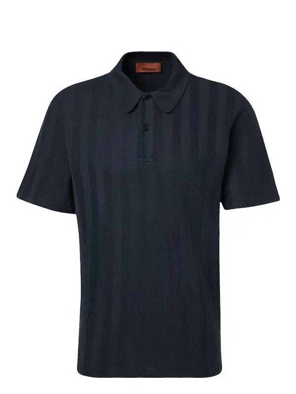 Missoni Cotton-blend Polo Shirt - Blue