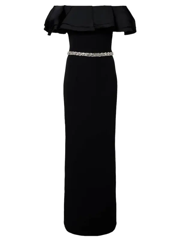 Safiyaa Ryan Crystal-embellished Gown - Black