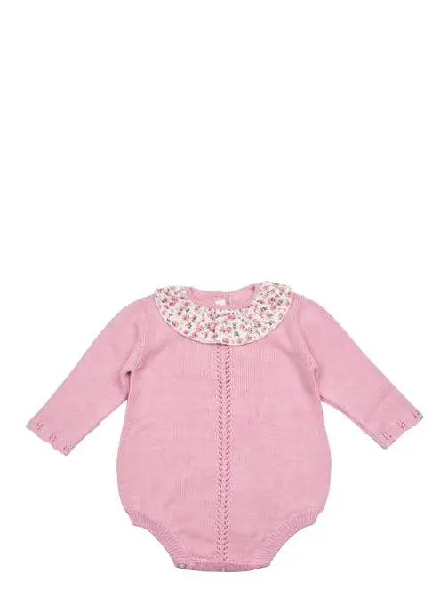 CUCLIE Colette Knit Bubble Romper - Pink