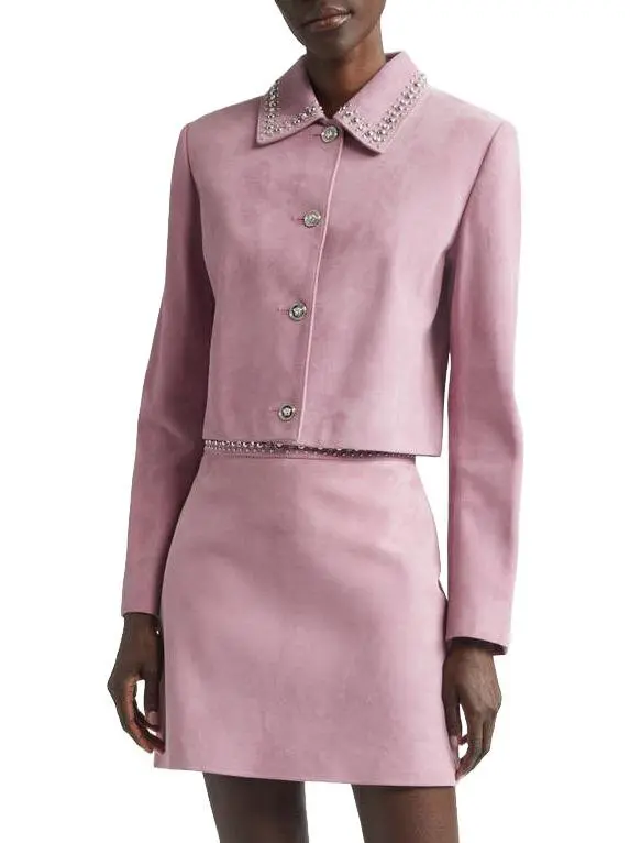 Versace Studded Suede Jacket - Dusty Mauve