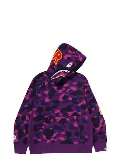 BAPE Camo Shark Pullover Hoodie - Purple