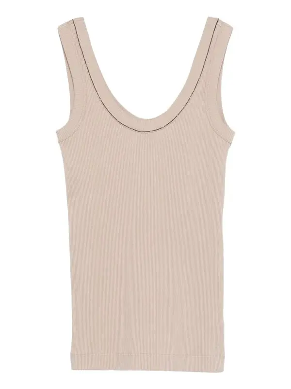 Brunello Cucinelli Cotton Tank Top - Brown