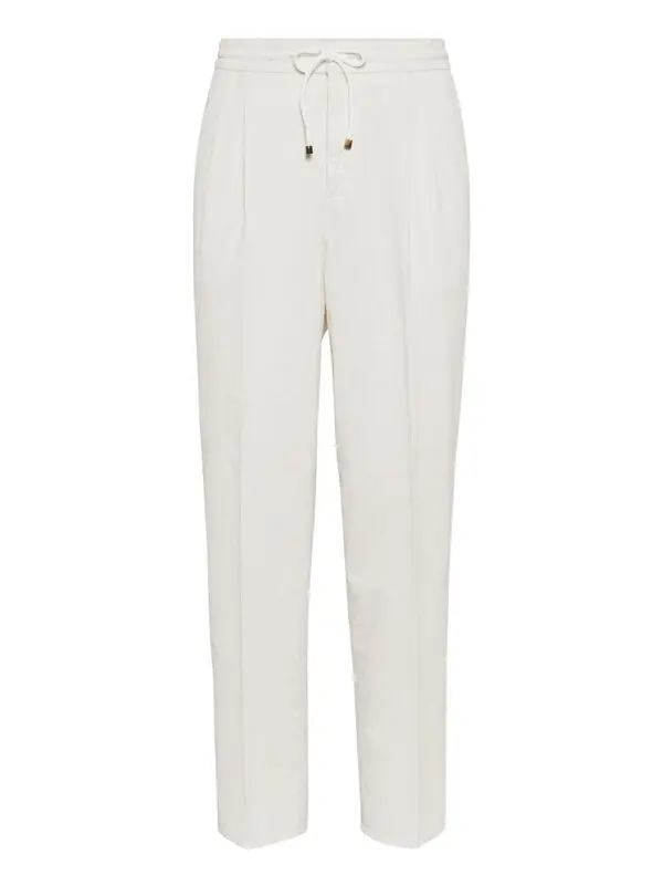 Brunello Cucinelli Velvet Trousers - White