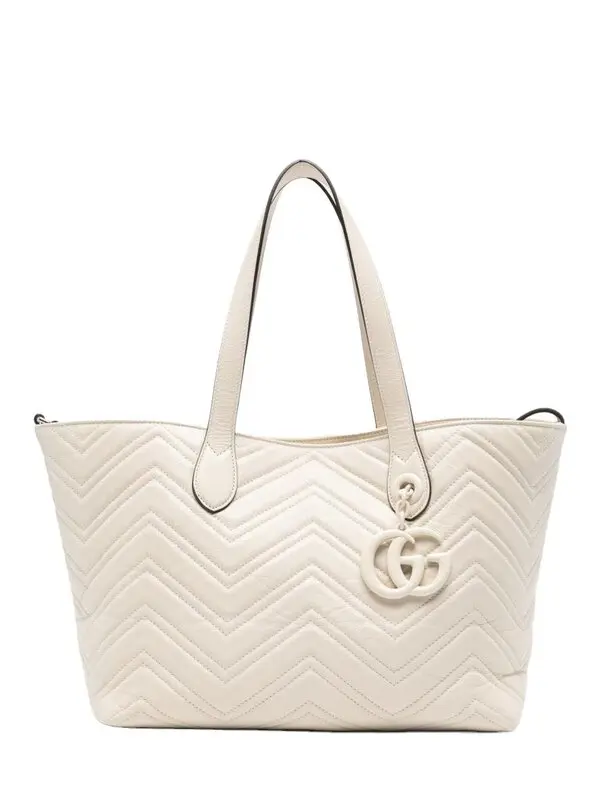 Gucci Gg Marmont Leather Tote - White
