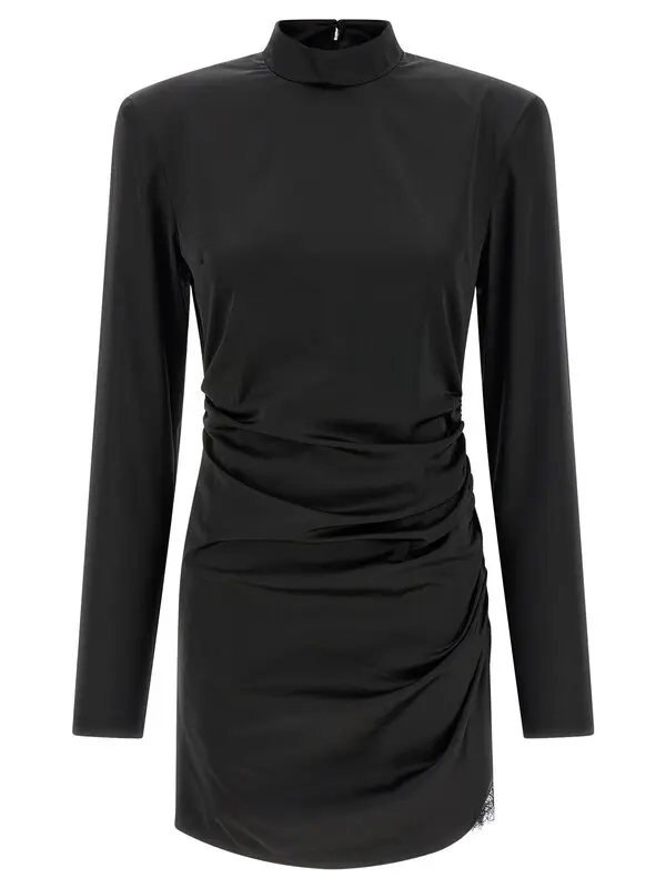 Remain Birger Christensen Satin Rouched Mini Dress - Black