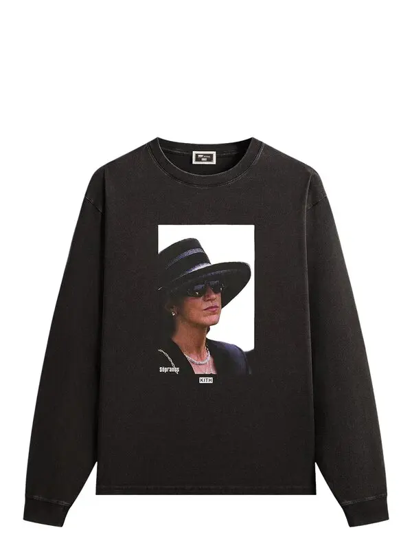 Kith For The Sopranos Carmela Vintage Long Sleeve Tee - Black