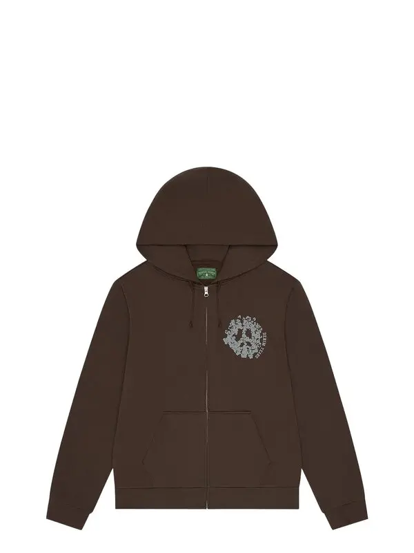 DENIM TEARS Denim University Zip Hoodie - Brown