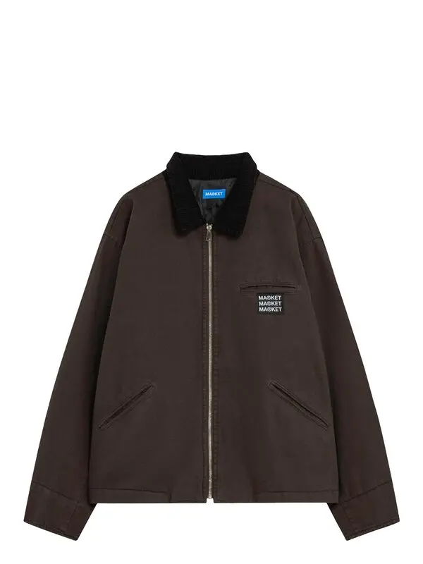 MARKET Denim Zip-up Jacket - Brown