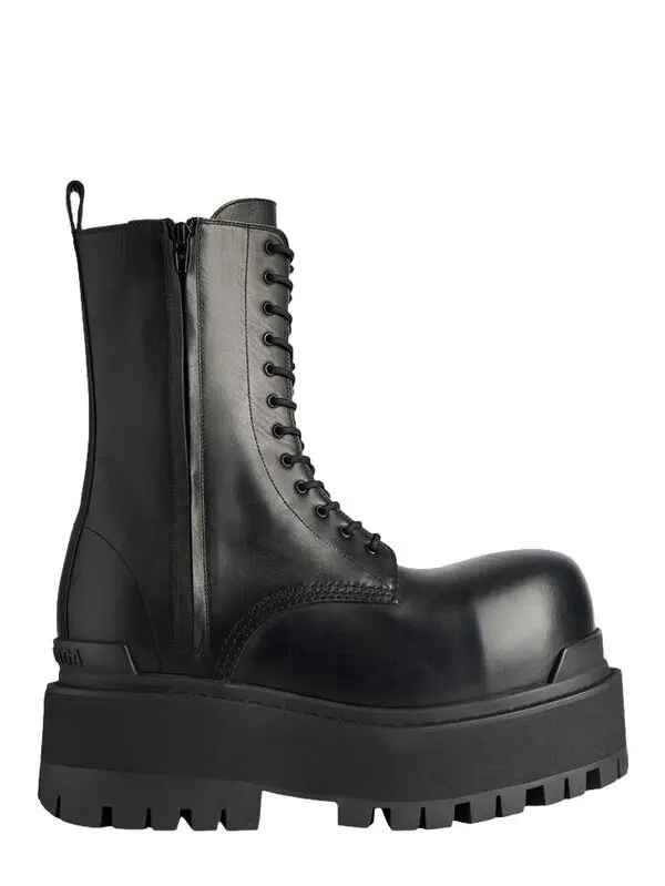 Balenciaga Lace-up Platform Boots - Black