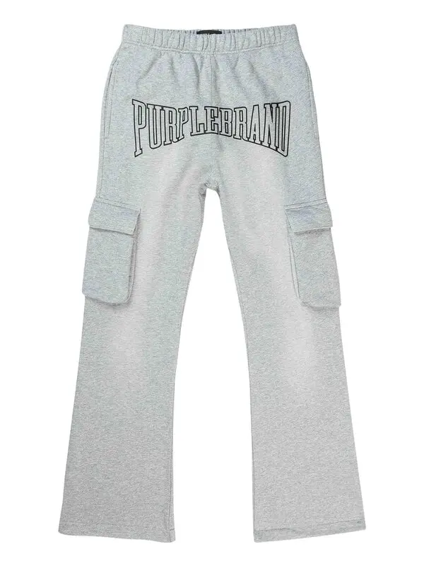 PURPLE BRAND Flared Cargo Sweatpants - Grey