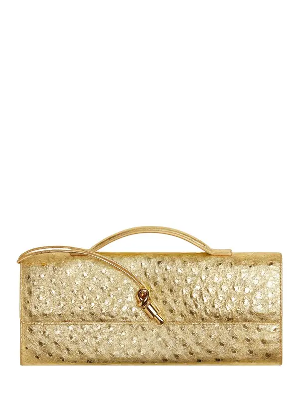 Bottega Veneta Andiamo Top Handle Clutch - Gold