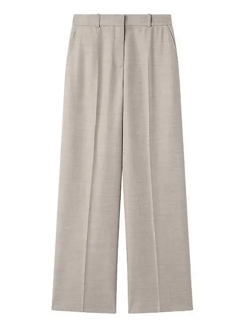 JOSEPH Hawley Wide-leg Wool Trousers - Powder Melange