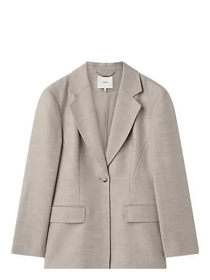 JOSEPH Single-breasted Tailored Wool Blazer - Powder Melange