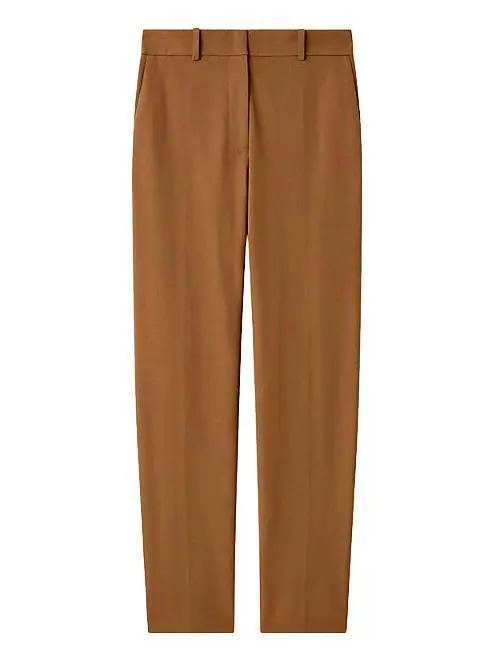 JOSEPH Coleman Slim-fit Straight-leg Trousers - Cinnamon