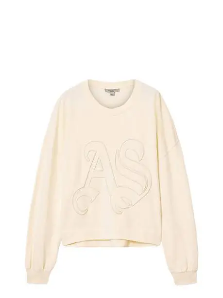 ALLSAINTS Lila Logo-embroidered Cotton Sweatshirt - Pebble White