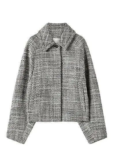 JOSEPH Crosshatch Wool-blend Jacket - Cocoa Combo