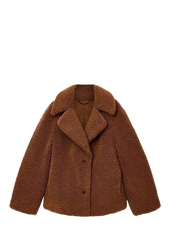 ALLSAINTS Eddie Faux Teddy Jacket - Cognac Brown
