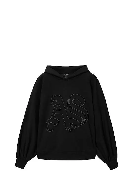 ALLSAINTS Artia Logo-embroidered Cotton Hoody - Black