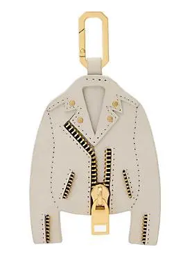 ALLSAINTS Dalby Leather Jacket Keyring - Ivory White/go