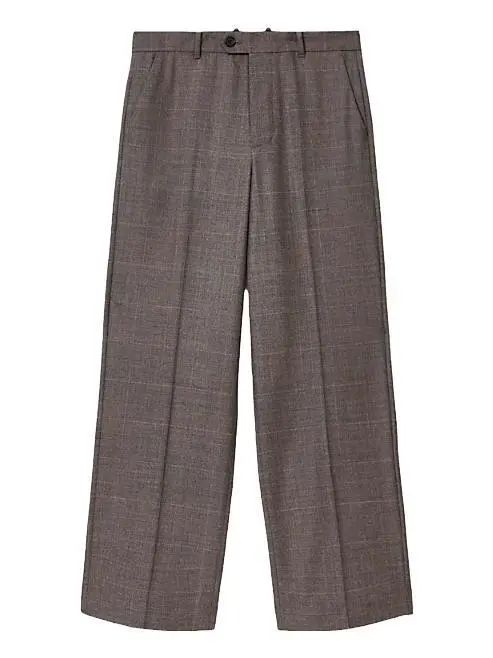ALLSAINTS Clover Straight-leg Stretch Wool-blend Trousers - Feather Taupe