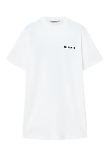 ALLSAINTS Halis Branded-print Cotton-jersey T-shirt Dress - White