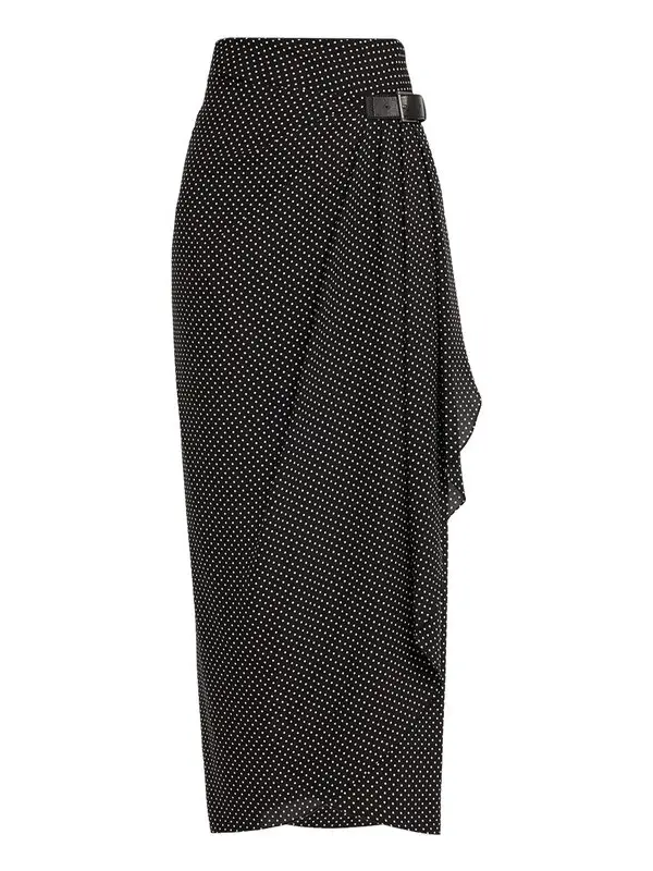 TOM FORD Polka-dot Silk-blend Midi Skirt - Black