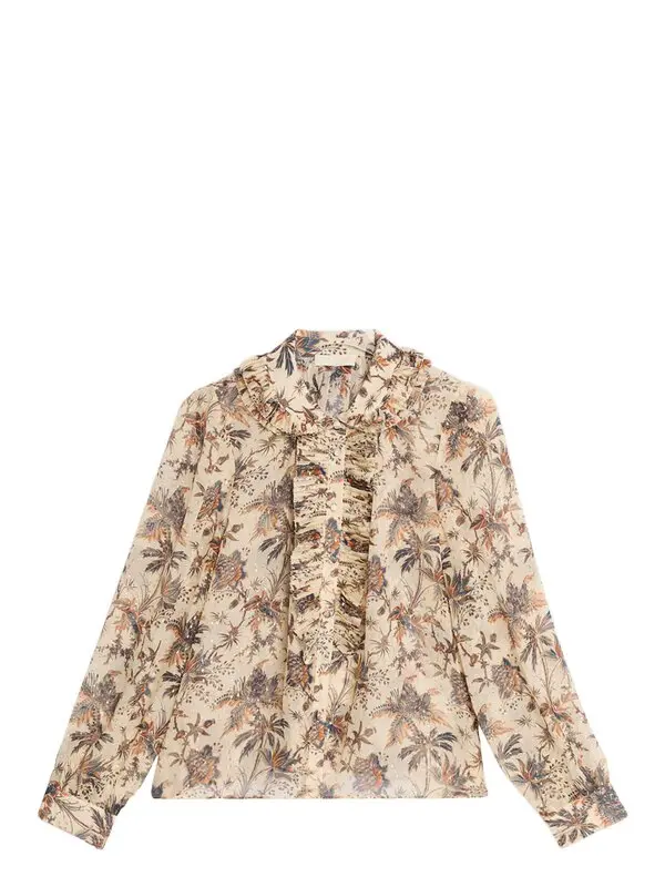 Ulla Johnson Nina Metallic Fil-coupé Chiffon Blouse - Cameo