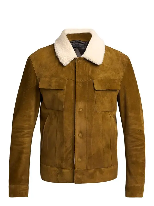 TOM FORD Suede Shearling-collar Bomber Jacket - Seed