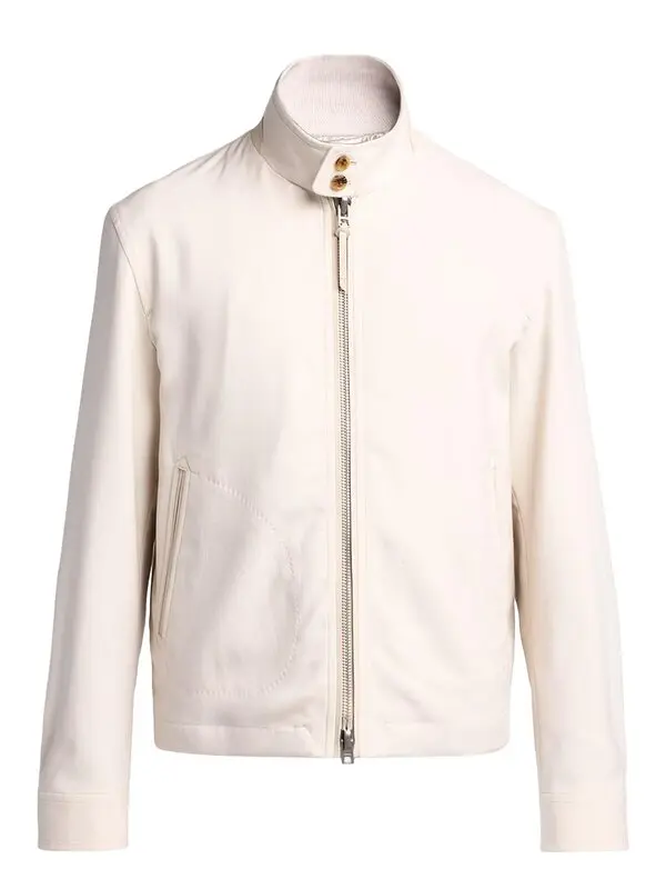 TOM FORD Wool, Cashmere And Silk Harrington Jacket - Ivory