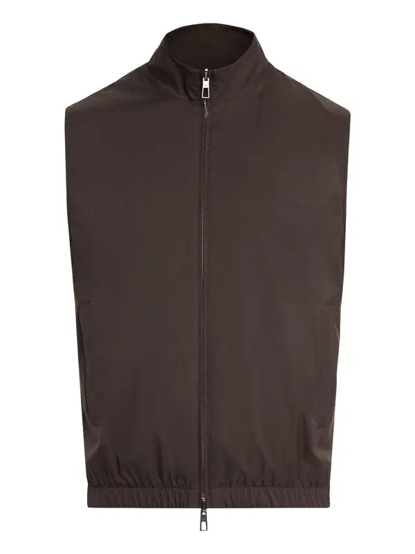 Loro Piana Microfiber And Wish® Wool Reversible Zip Vest - Ginger Snap