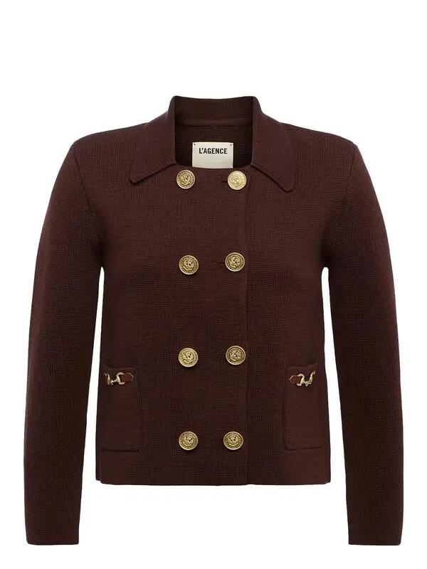 L'Agence Madilyn Knit Jacket - Chocolate