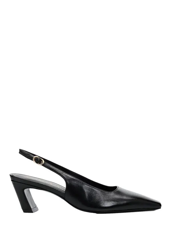 STUART WEITZMAN 50mm Stassi Leather Slingback Pumps - Black