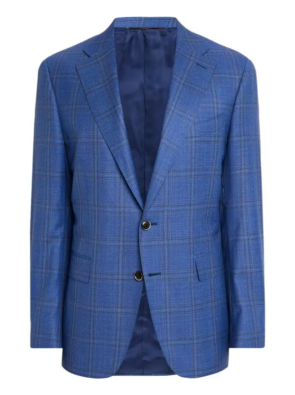 Canali Plaid Wool Sport Coat - Blue