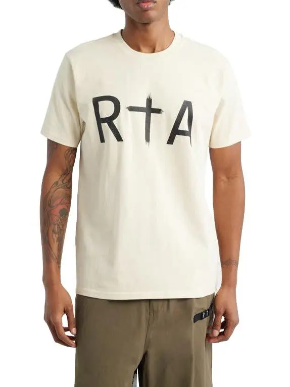 RtA Liam Logo Graphic T-shirt - Sand Black
