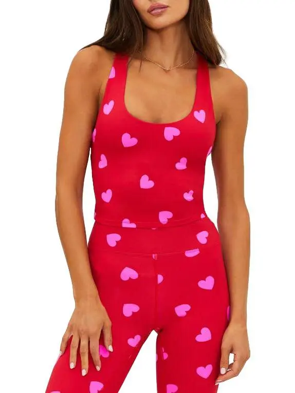 Beach Riot Yara Heart Print Tank - Royal Red