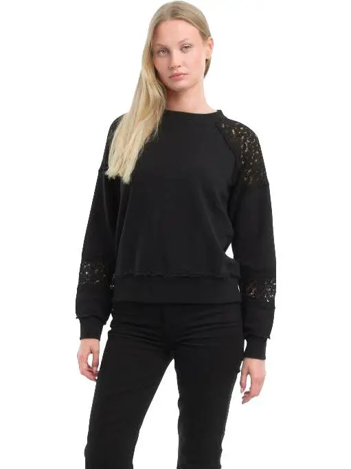 WILT CLOTHING Sweatshirt With Lace Details - Black