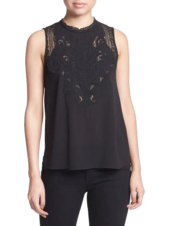 Astr The Label High Neck Lace Blouse - Black