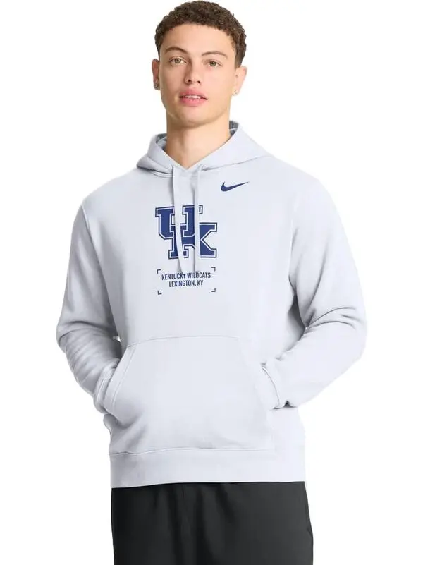 Nike Kentucky Wildcats Basketball Club Fleece Pullover Hoodie - White
