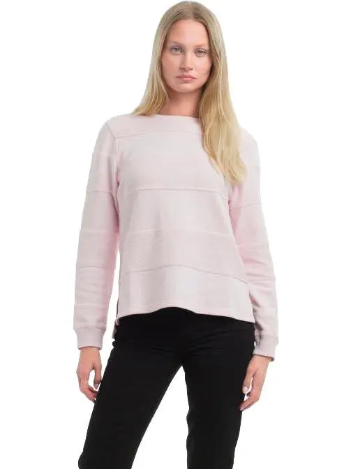 WILT CLOTHING Striped Slub Sweatshirt - Pinkaboo