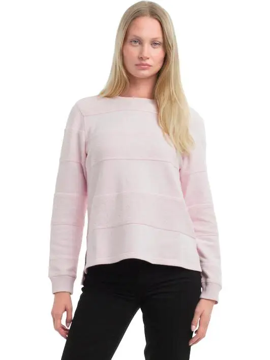 WILT CLOTHING Striped French Terry Sweatshirt - Pinkaboo