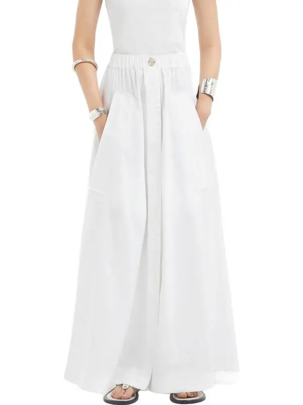 Co Cotton Sateen Parachute Skirt - White